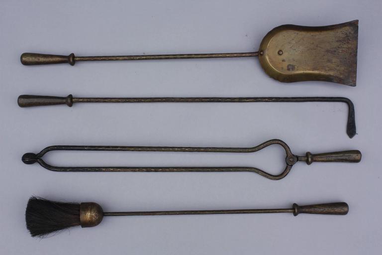 1920s Cast Iron Hammered Fire Tool Set at 1stDibs | 1920s tools