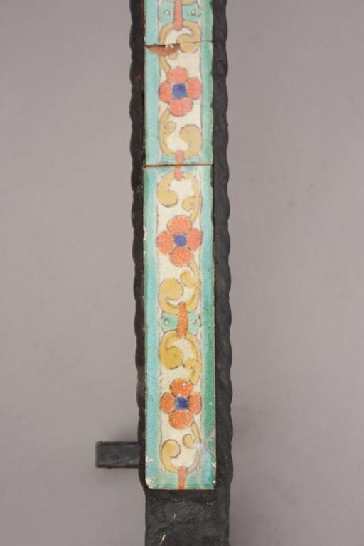 1920s Wrought Iron Hand Railing with Inlaid California Tiles at 1stDibs
