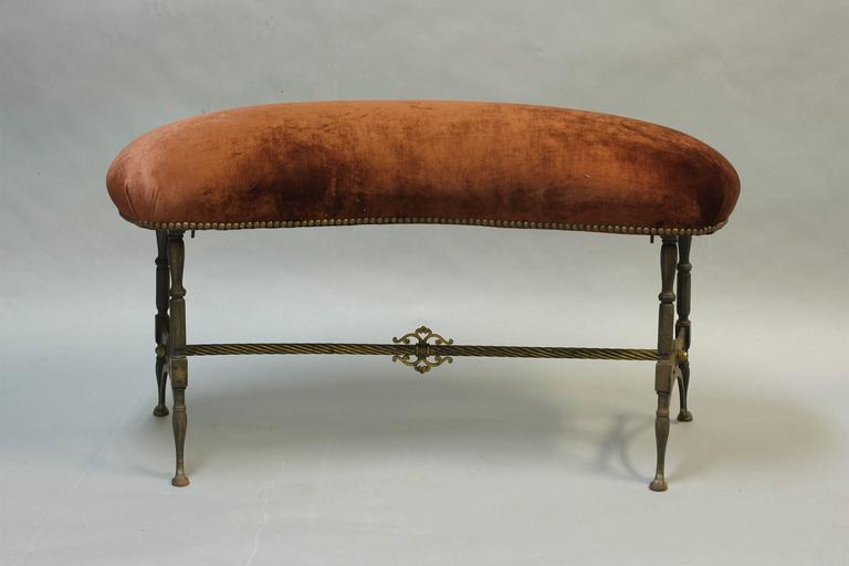 1920s Spanish Revival Curved Bench in the Manner of Oscar Bach at 1stDibs