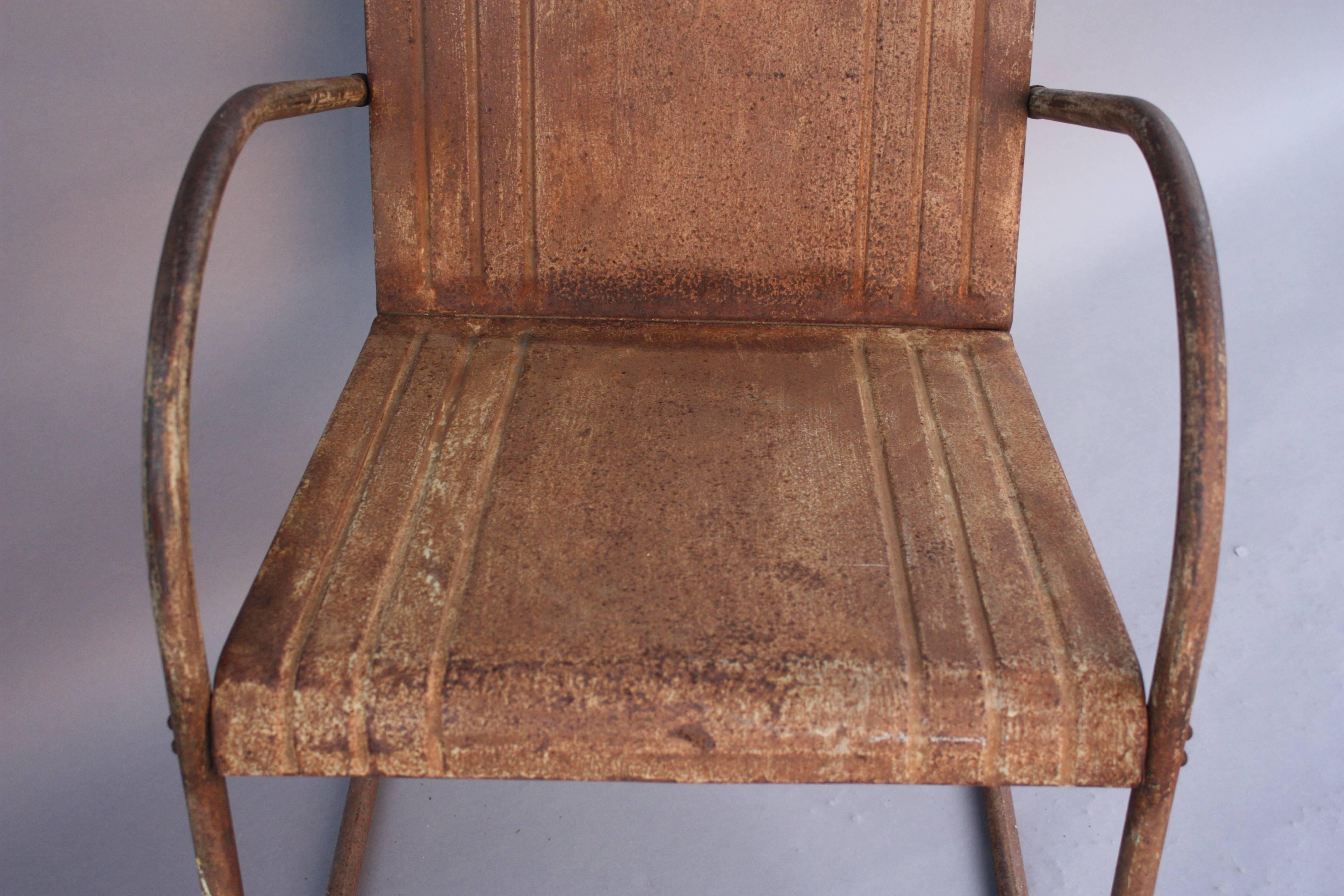 Antique Industrial Style Classic Metal Patio Chair at 1stDibs
