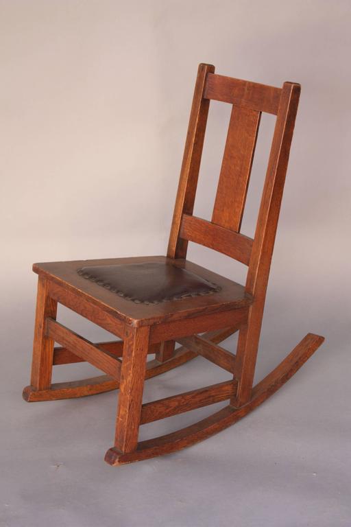 Arts and Crafts Rocking Chair by Limbert Co Signed at 1stDibs