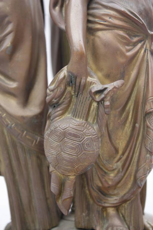 Early 20th Century Bronze Table Lamp with Three Muses at 1stDibs