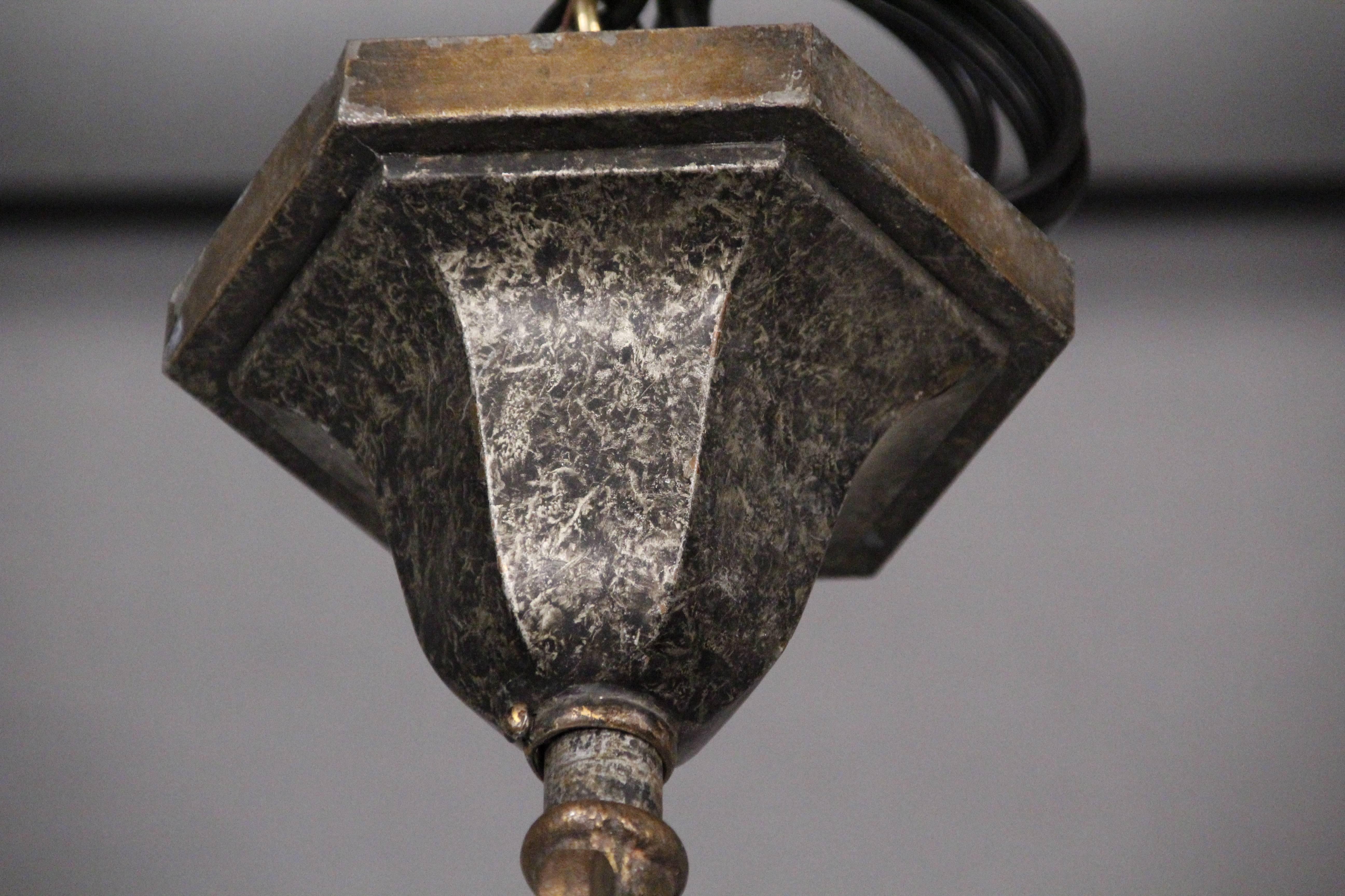 1920s Iron Chandelier with Cut Outs For Sale at 1stDibs | 1920s chandelier