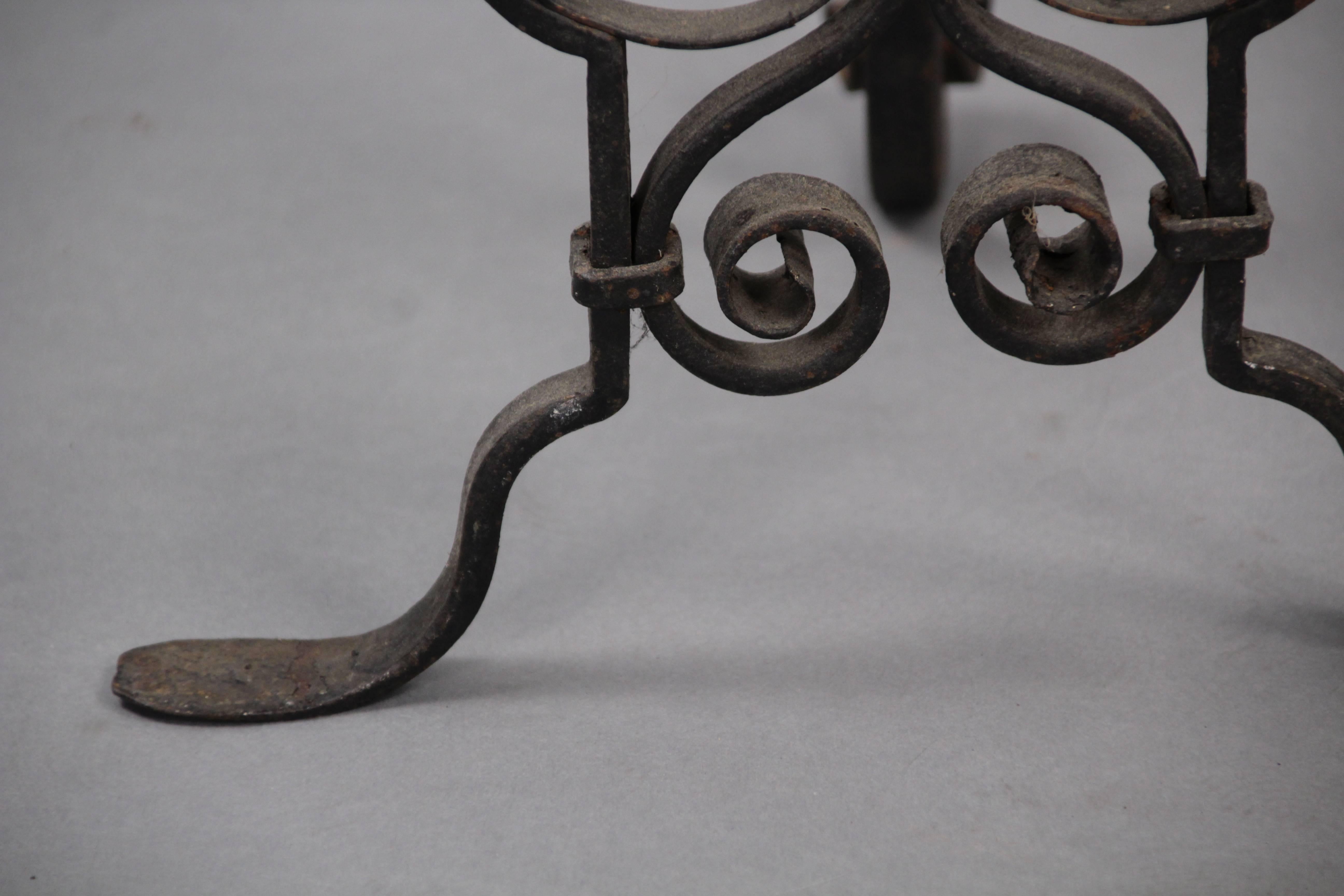 1920s Small Wrought Andirons For Sale at 1stDibs