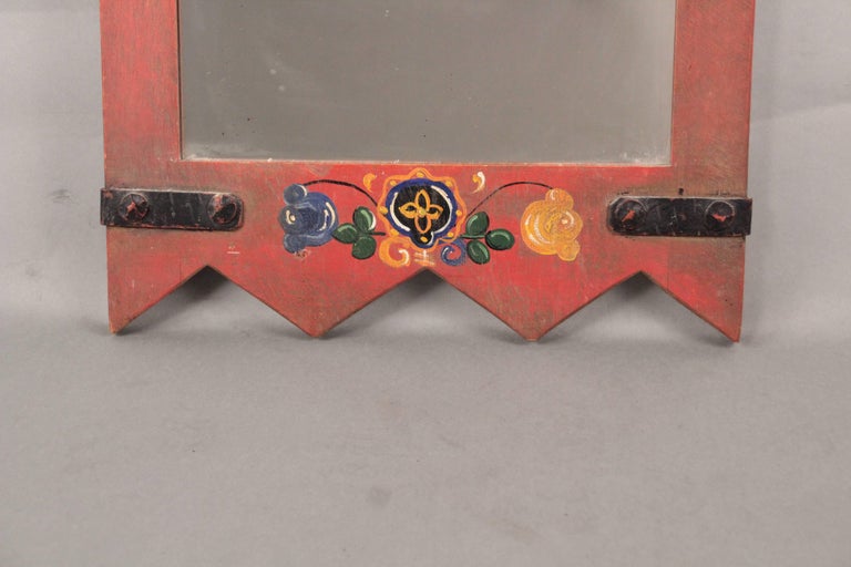 Signed California Rancho Monterey Mirror in Old Red Finish at 1stDibs