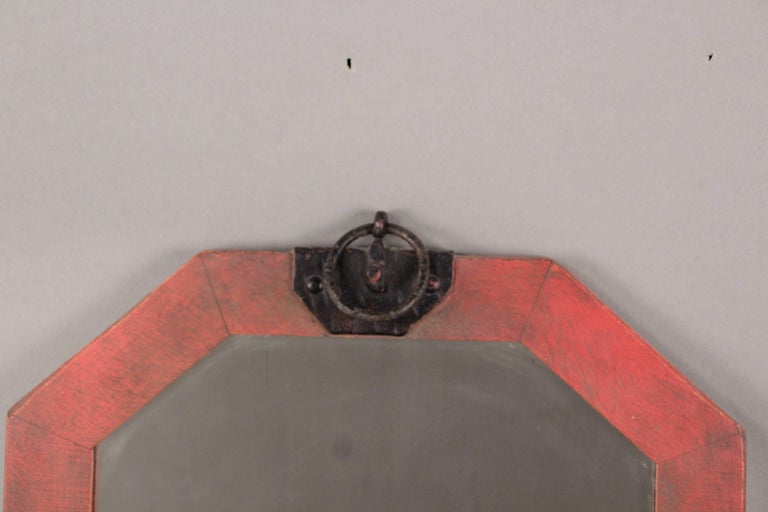 Signed California Rancho Monterey Mirror in Old Red Finish at 1stDibs