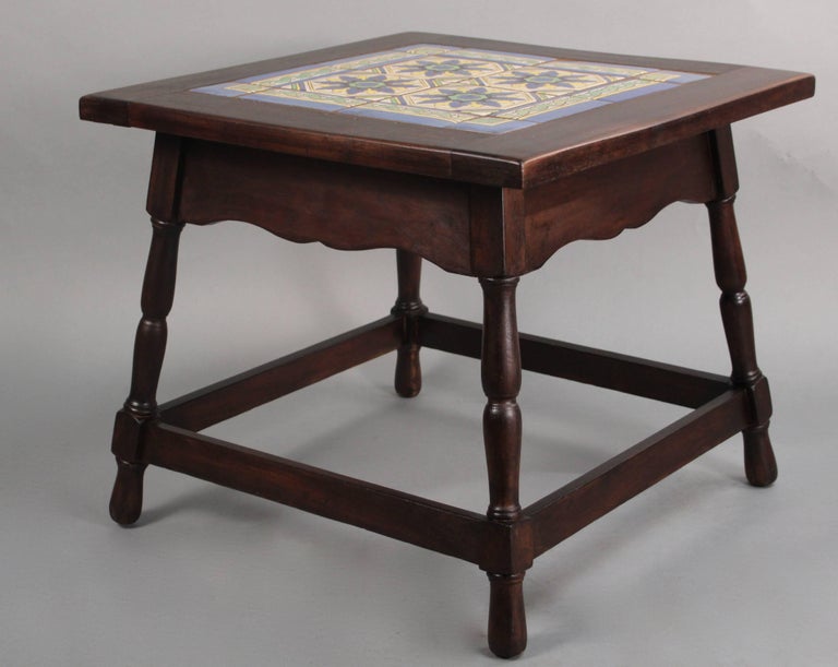 Rare Malibu California Tile Table with Border Tiles at 1stDibs