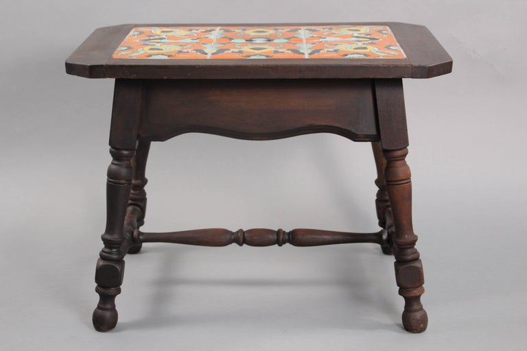 Antique Monterey California Tile Table with 6 Tiles circa 1930s with ...