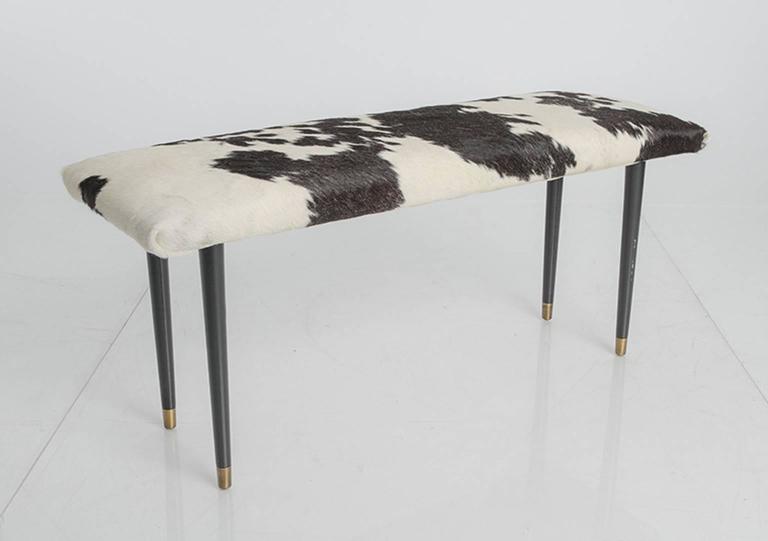 Pair of Cowhide Benches at 1stDibs