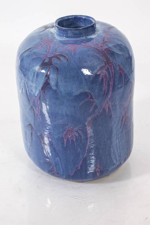 Large Blue Glaze Vase For Sale at 1stDibs