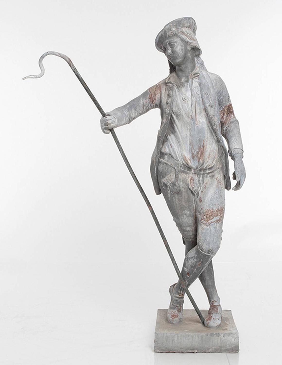 Shepherd and Shepherdess Garden Statues For Sale at 1stdibs