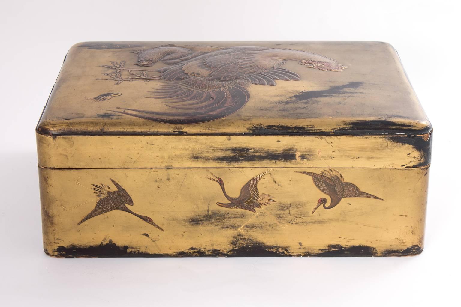 Meiji Period "Rooster" Lacquered Box at 1stDibs | rooster box for sale