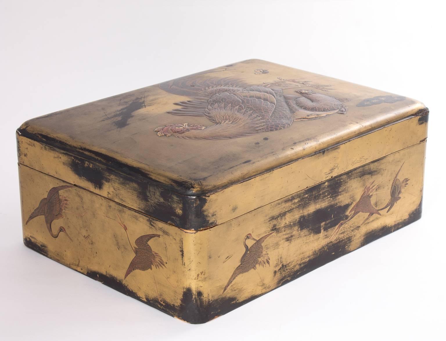 Meiji Period "Rooster" Lacquered Box at 1stDibs | rooster box for sale