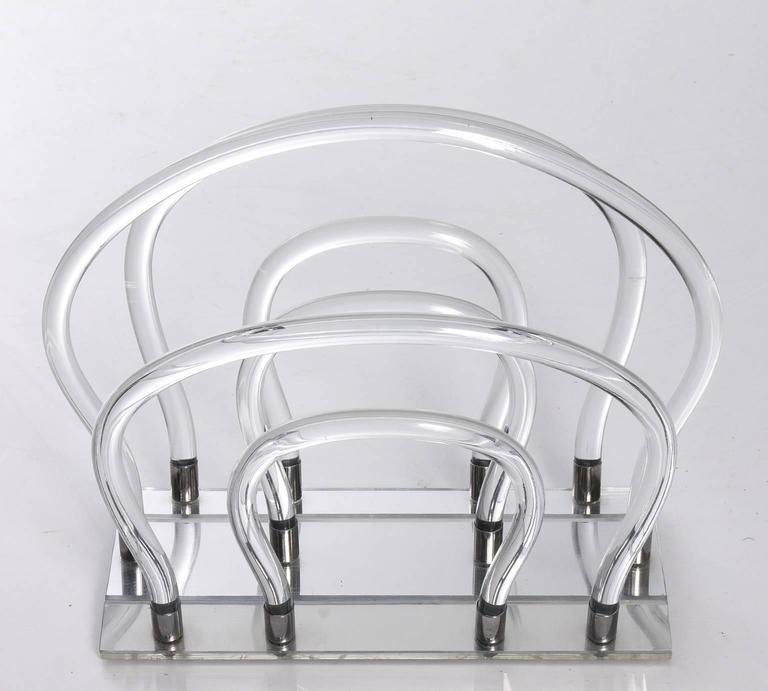 Dorothy Thorpe Lucite Magazine Rack For Sale at 1stDibs