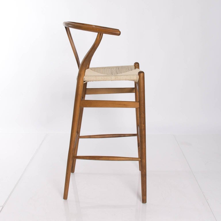 Pair of Hans Wegner Style Bar Stools at 1stDibs