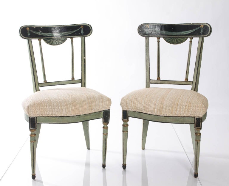 Adamesque Style Painted Dining Chairs at 1stDibs