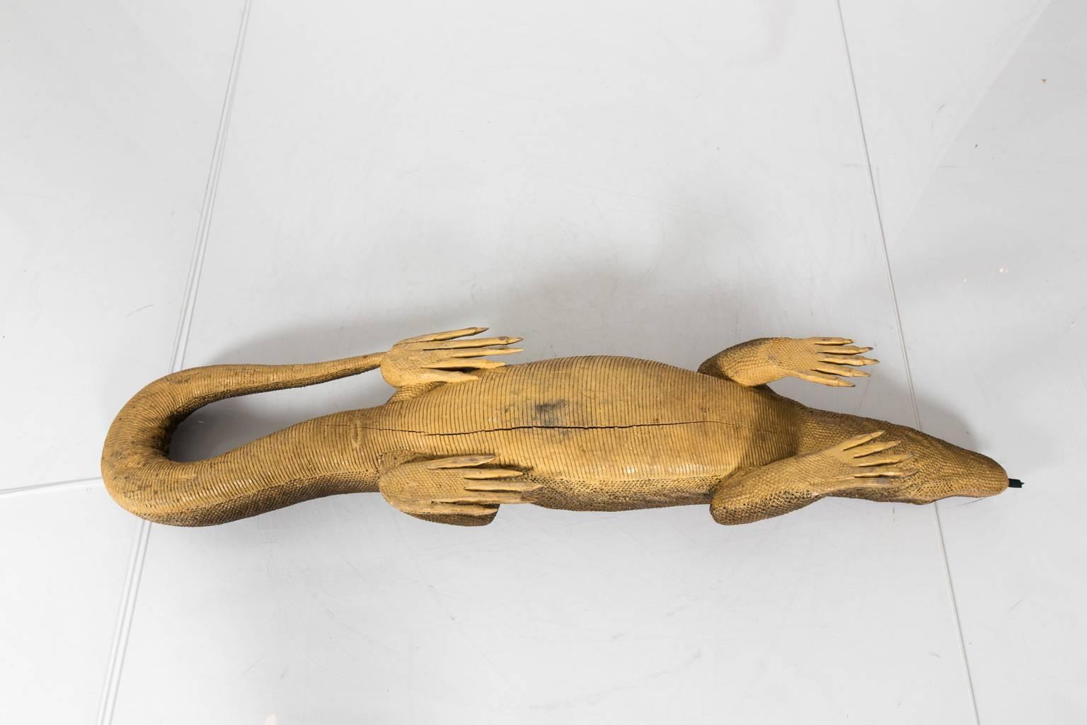 Life-Sized Carved Wooden Lizard at 1stDibs | carved wooden lizards ...