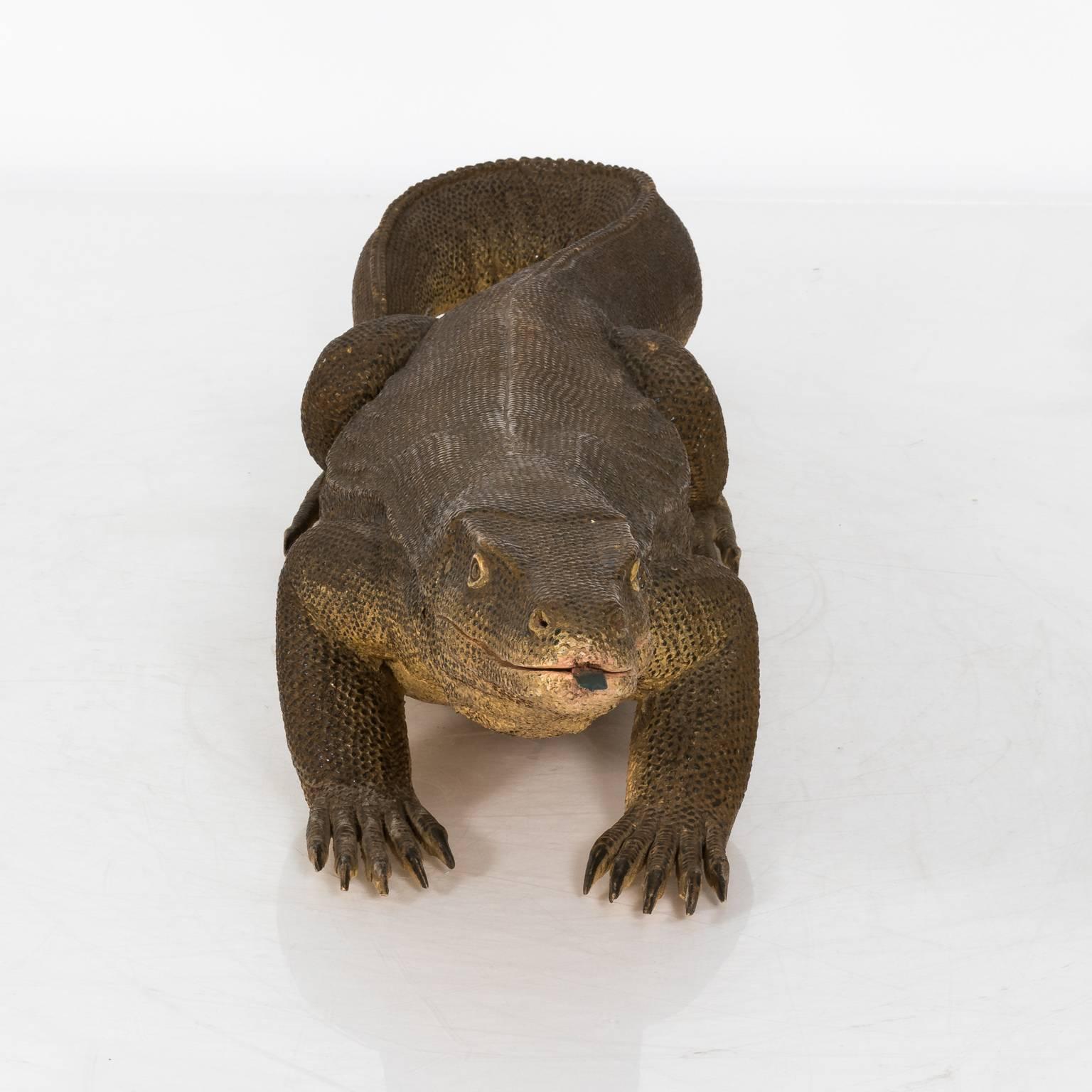 Life-Sized Carved Wooden Lizard at 1stDibs | carved wooden lizards ...