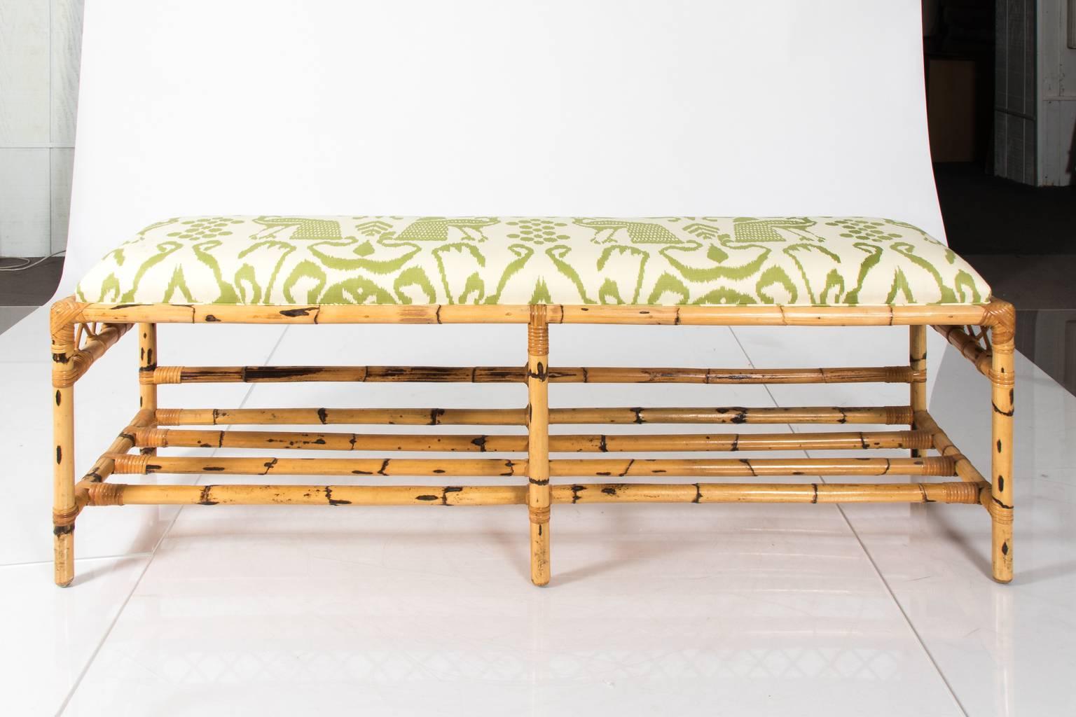Midcentury Long Bamboo Bench at 1stDibs