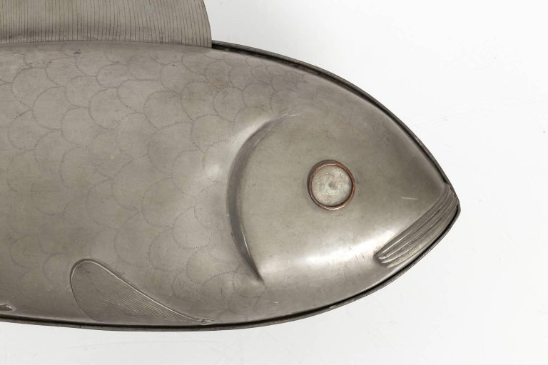Chinese Pewter Fish Serving Dish at 1stDibs