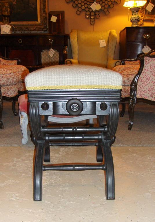 Rare Victorian Antique Adjustable Piano Bench Ebony Finish Hand ...
