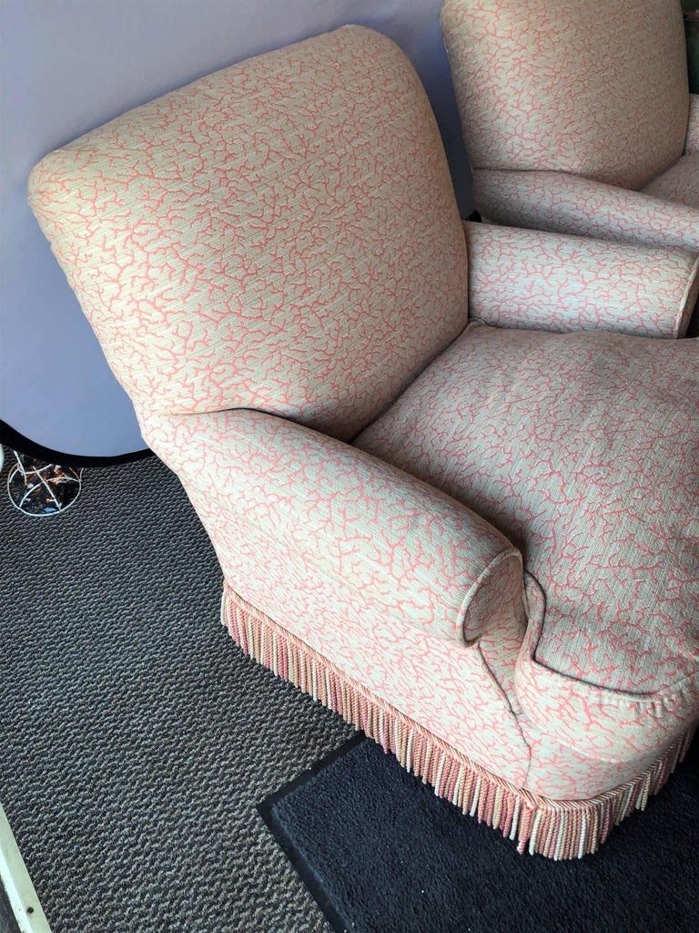 Pair of Overstuffed Arm or Lounge Chairs at 1stDibs