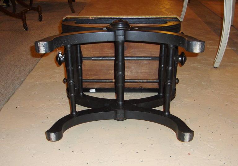 Rare Victorian Antique Adjustable Piano Bench Ebony Finish Hand ...