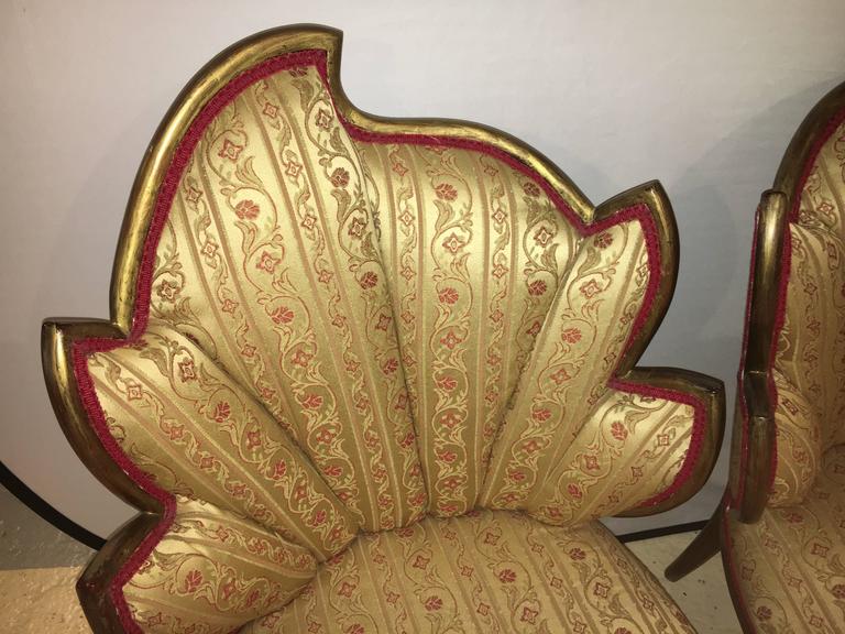 Pair of Flame Back Fireside or Armchairs at 1stDibs