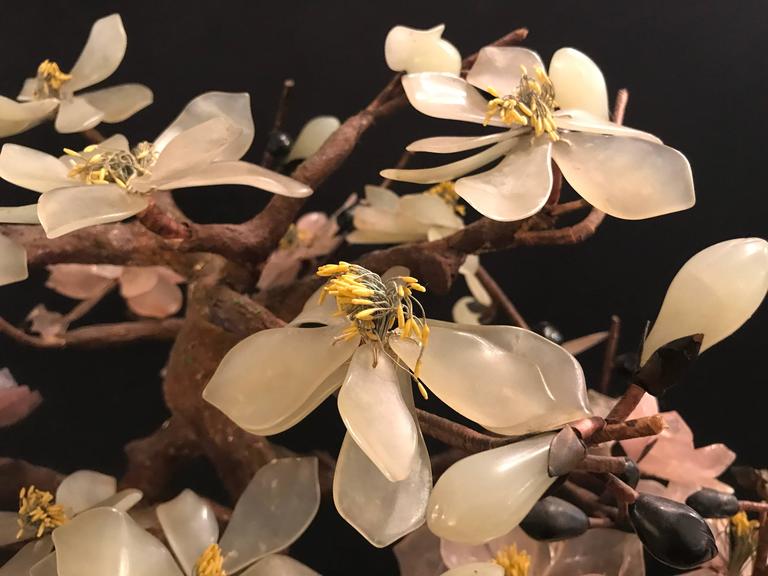 One Large Chinese Hardstone Tree in Chinoiserie Planter at 1stDibs