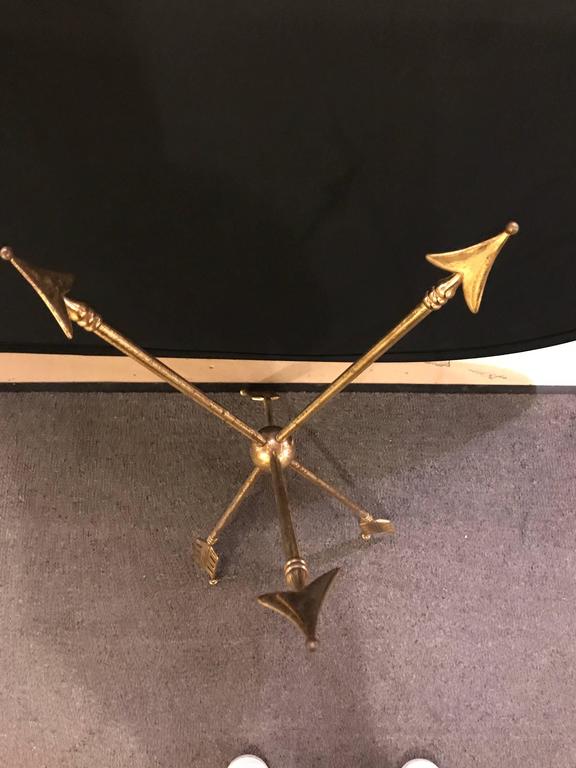 Arrow Form Bronze End Table Base or Pedestal on Tri Pod Legs at 1stDibs