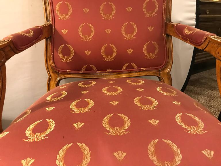Pair of Open Armchairs Louis XV Style Feuteuils at 1stDibs