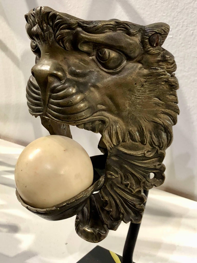 Rare Lion Billiards Table Ball Return Victorian, circa 1880 on Custom ...