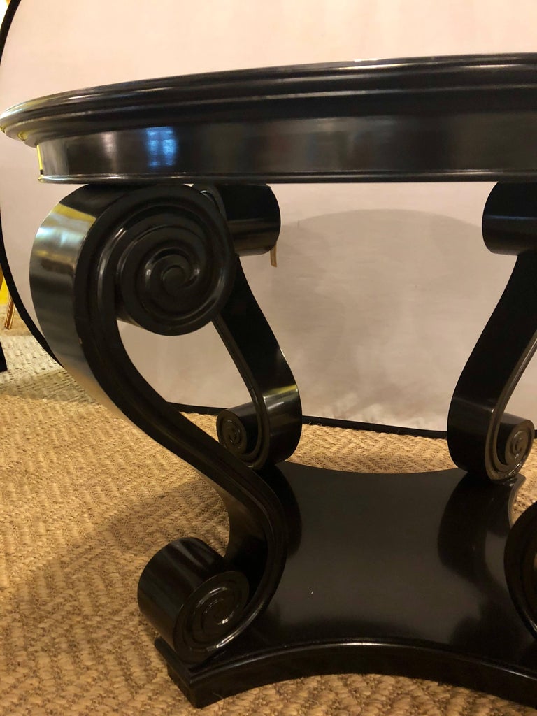 Ralph Lauren Ebonized Scroll Leg Centre Table at 1stDibs