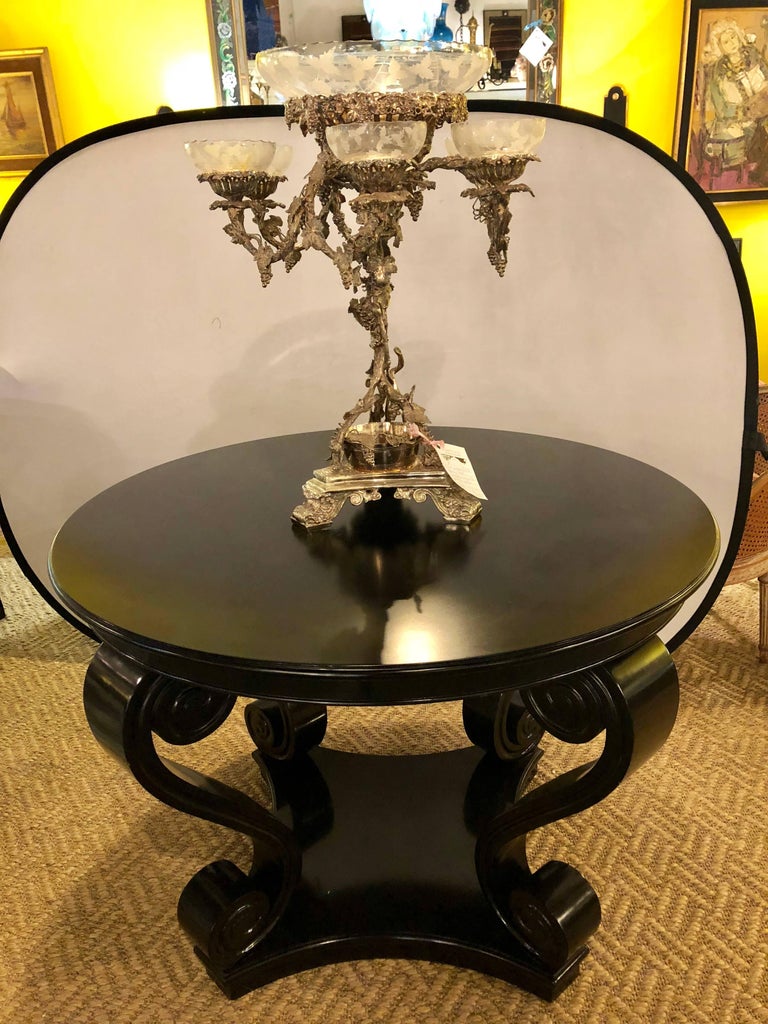Ralph Lauren Ebonized Scroll Leg Centre Table at 1stDibs