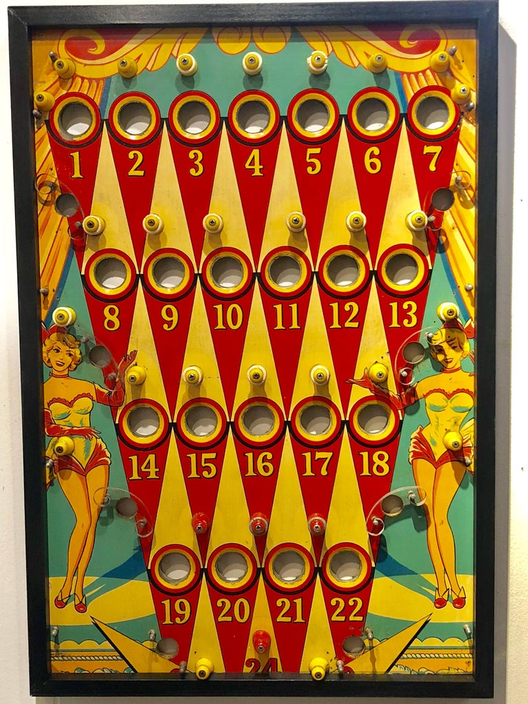 Vintage Custom Framed Section of Electric Pinball Game Play Field ...
