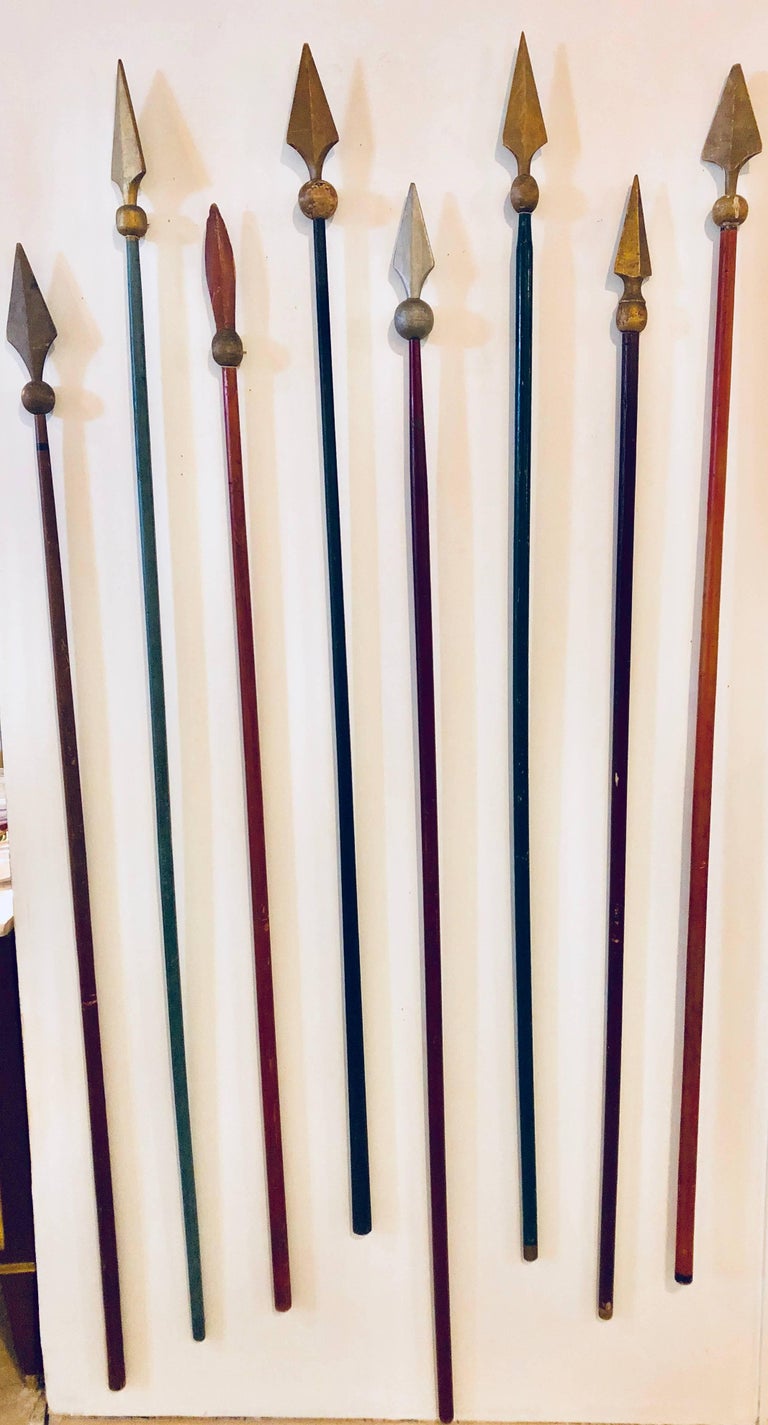 Collection Of Eight Antique Wooden Ceremonial Fraternal Masonic Painted ...