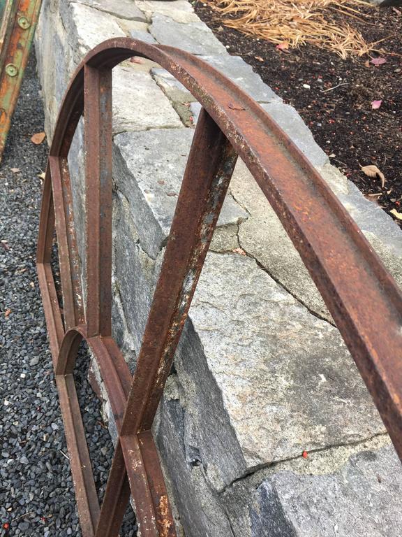 Huge Demilune English Wrought Iron Mirror Frame For Sale at 1stDibs