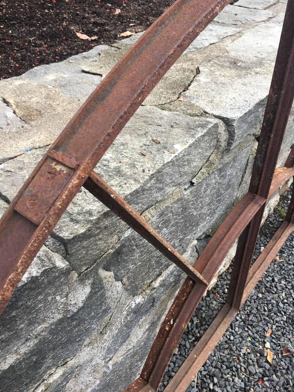 Huge Demilune English Wrought Iron Mirror Frame For Sale at 1stDibs