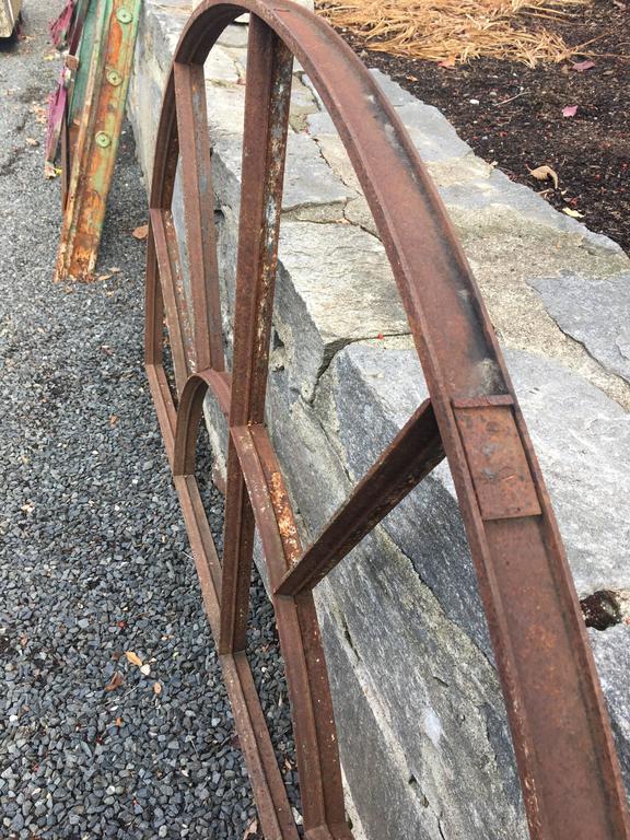 Huge Demilune English Wrought Iron Mirror Frame For Sale at 1stDibs