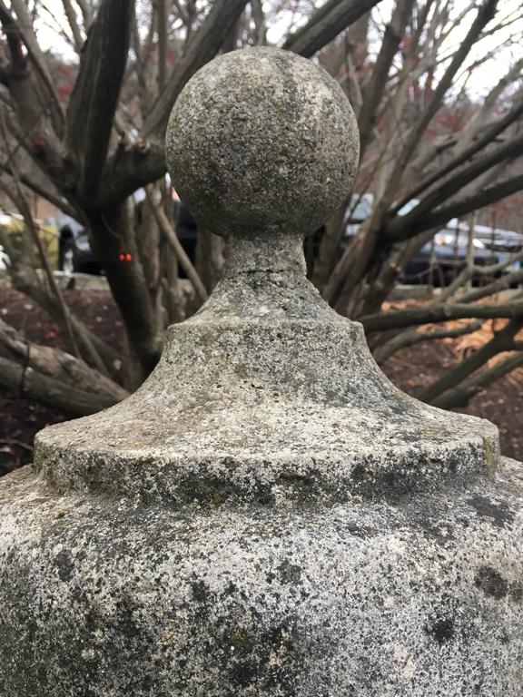 Pair of Large Statuesque English Cast Stone Art Deco Finials at 1stDibs