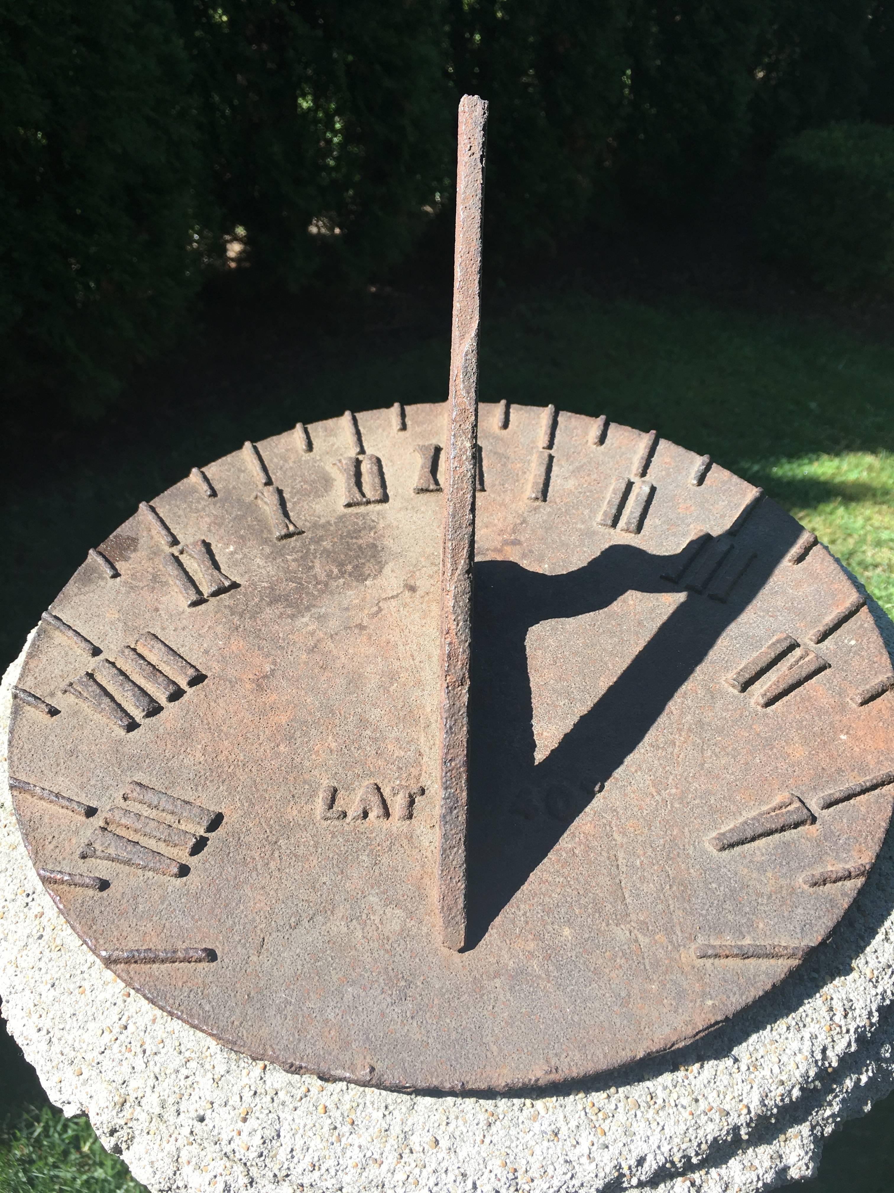 American Cast Stone Sundial with Cast Iron Plate at 1stDibs | stone sun ...