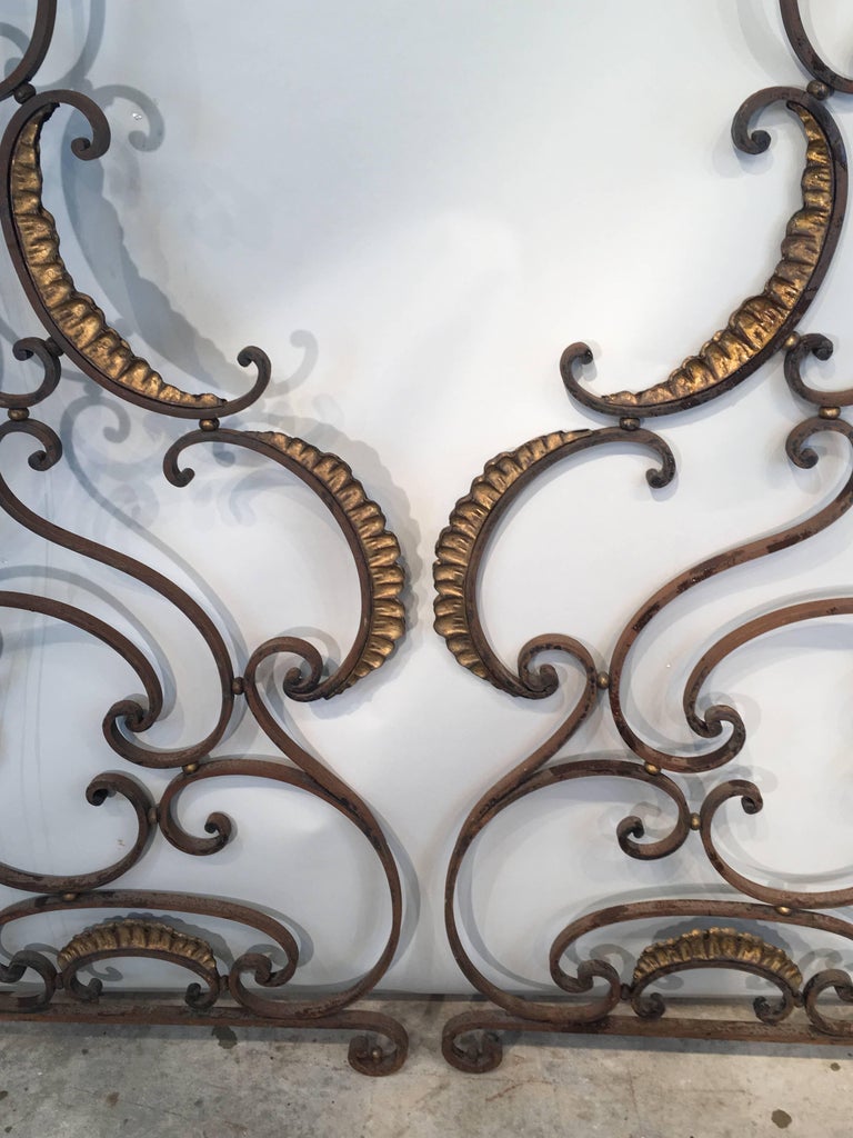 Pair of French Beaux Arts Wrought Iron Balcony Dividers or Gates at 1stDibs