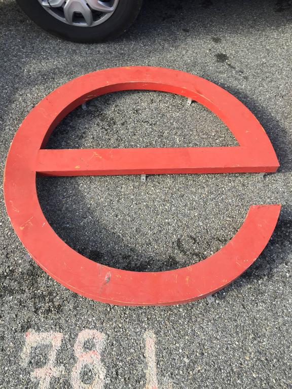 Huge Decor Letters in Original Red Paint For Sale at 1stDibs