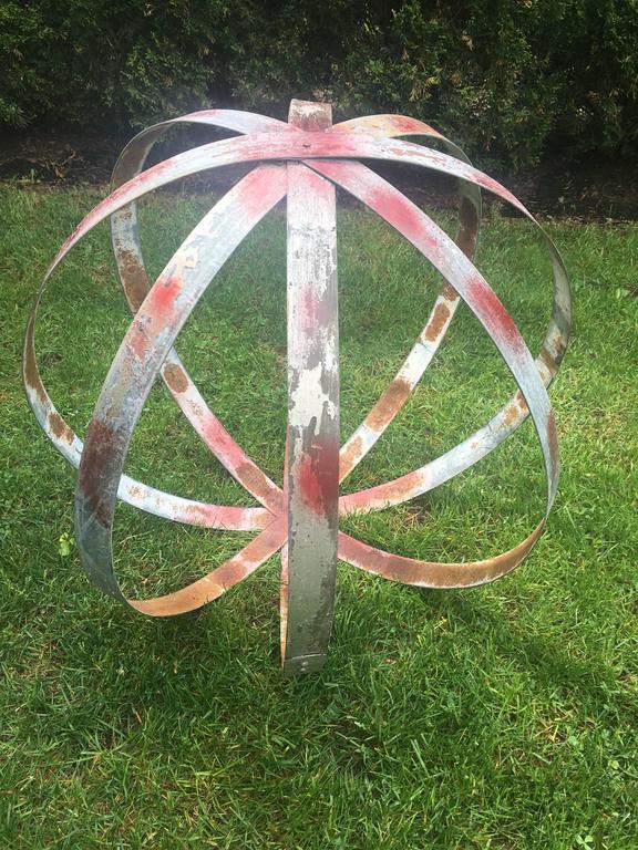 Four French Wrought Iron Balls from Wine Barrel Hoops For Sale at 1stDibs