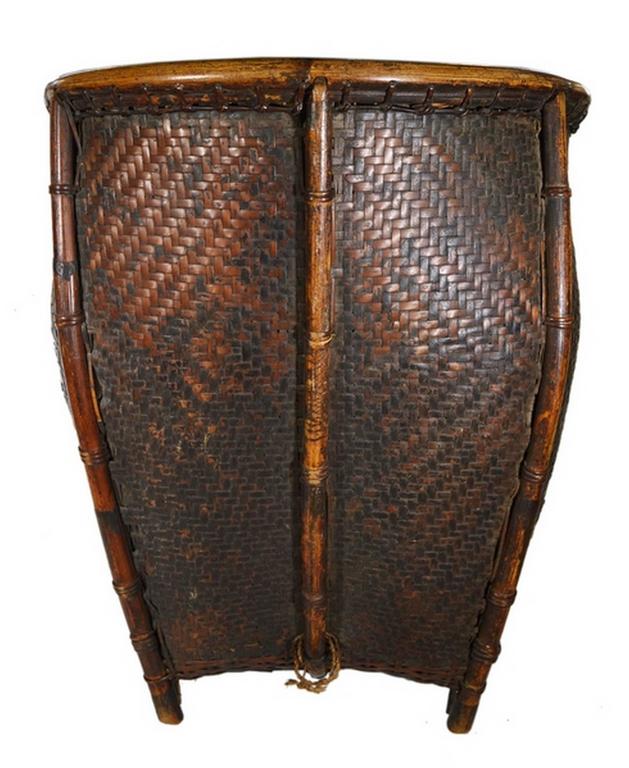 Traditional Handwoven Rattan Grain Basket from Philippines, 19th ...