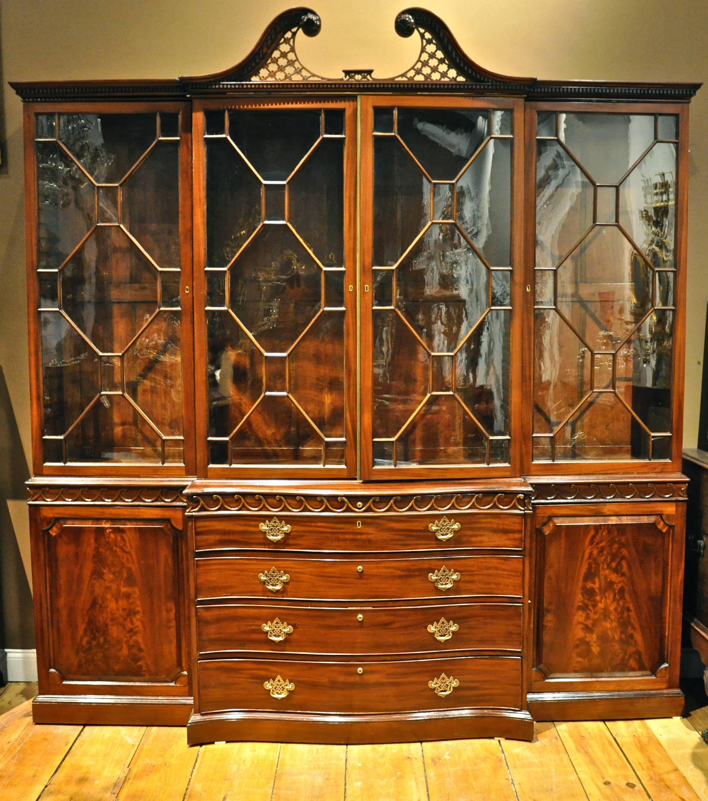 Period 18th Century George III Chippendale Mahogany Breakfront at ...