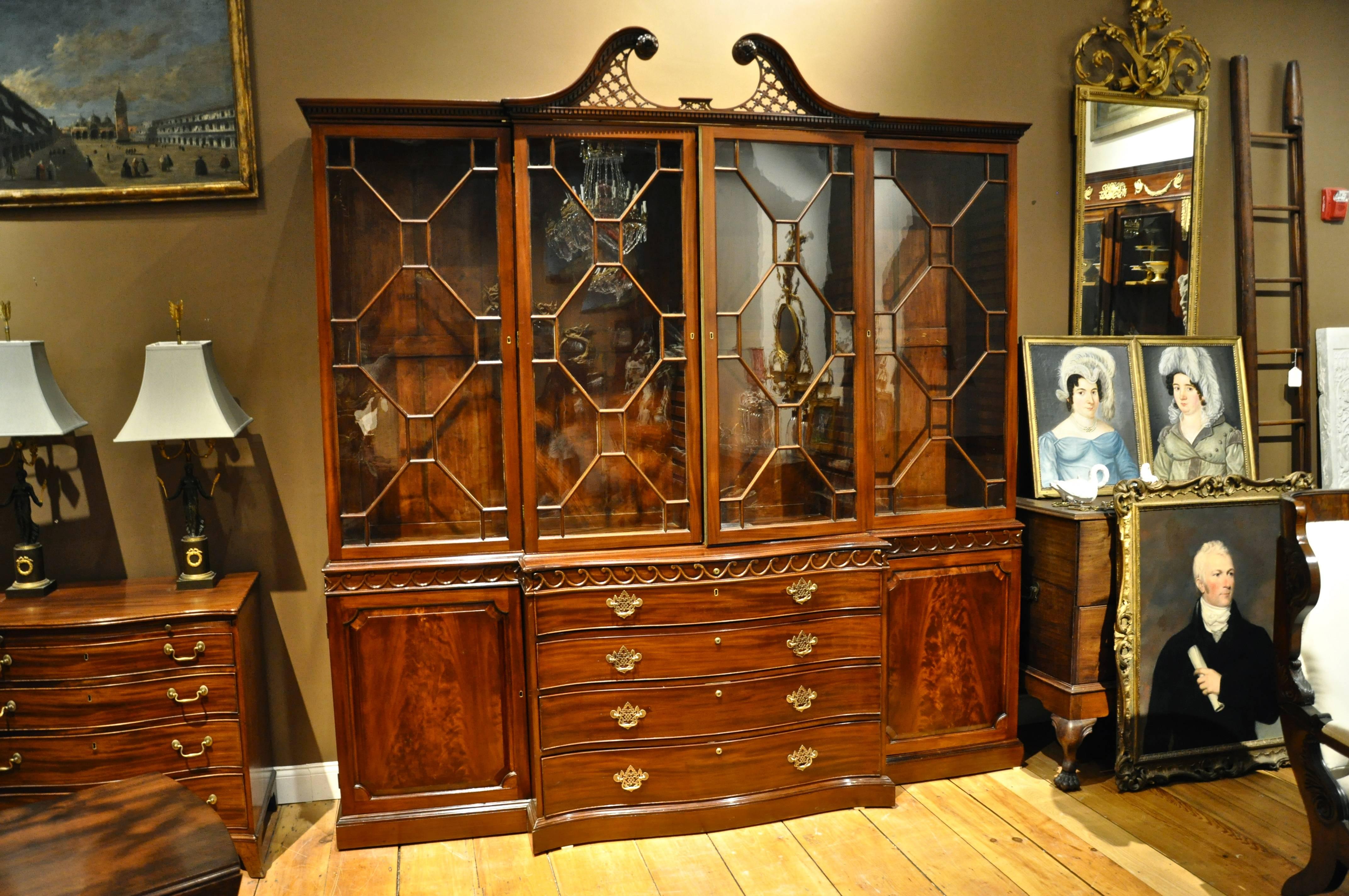 Period 18th Century George III Chippendale Mahogany Breakfront at ...