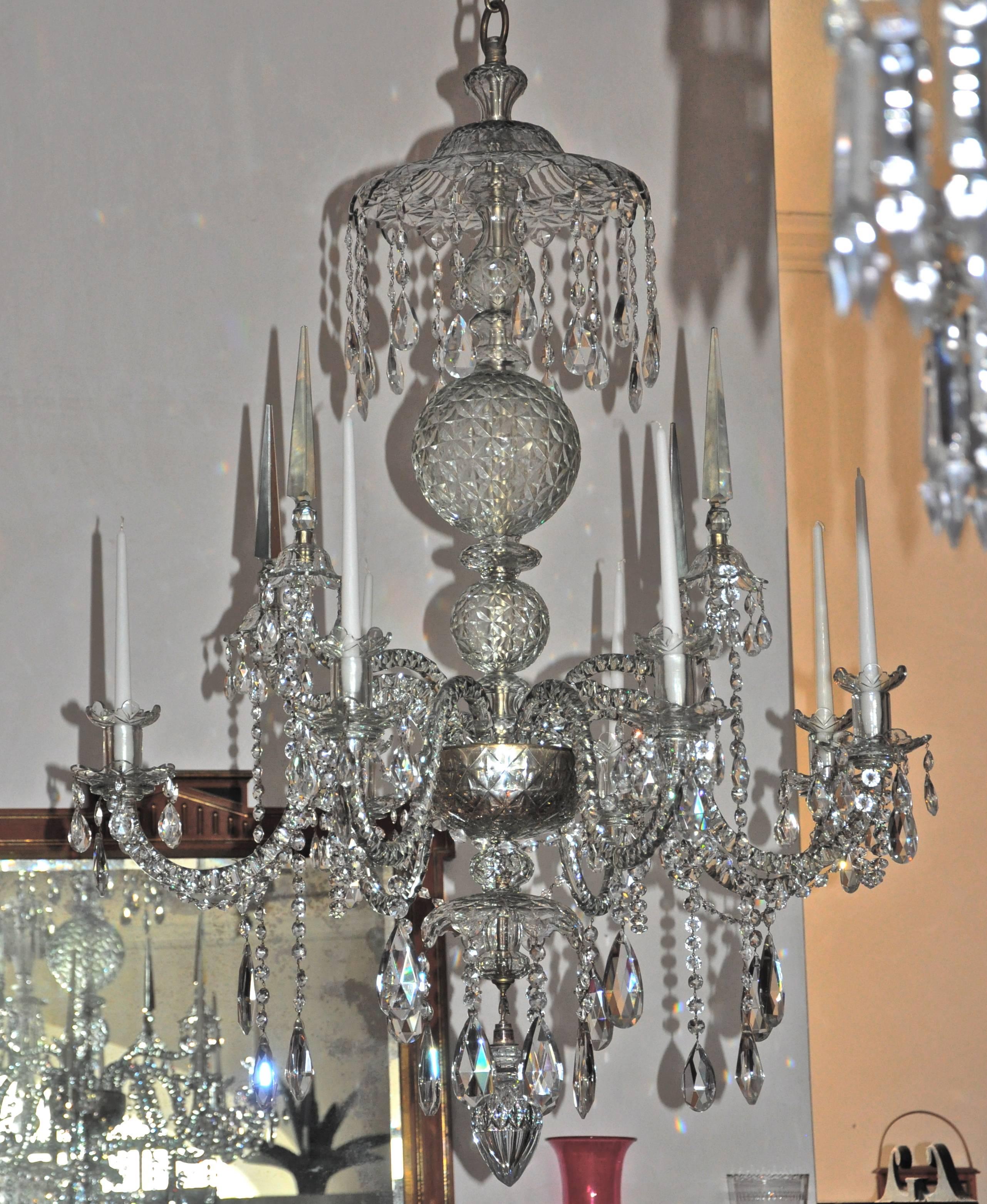 Large Irish Georgian Crystal Chandelier at 1stDibs | irish chandelier ...