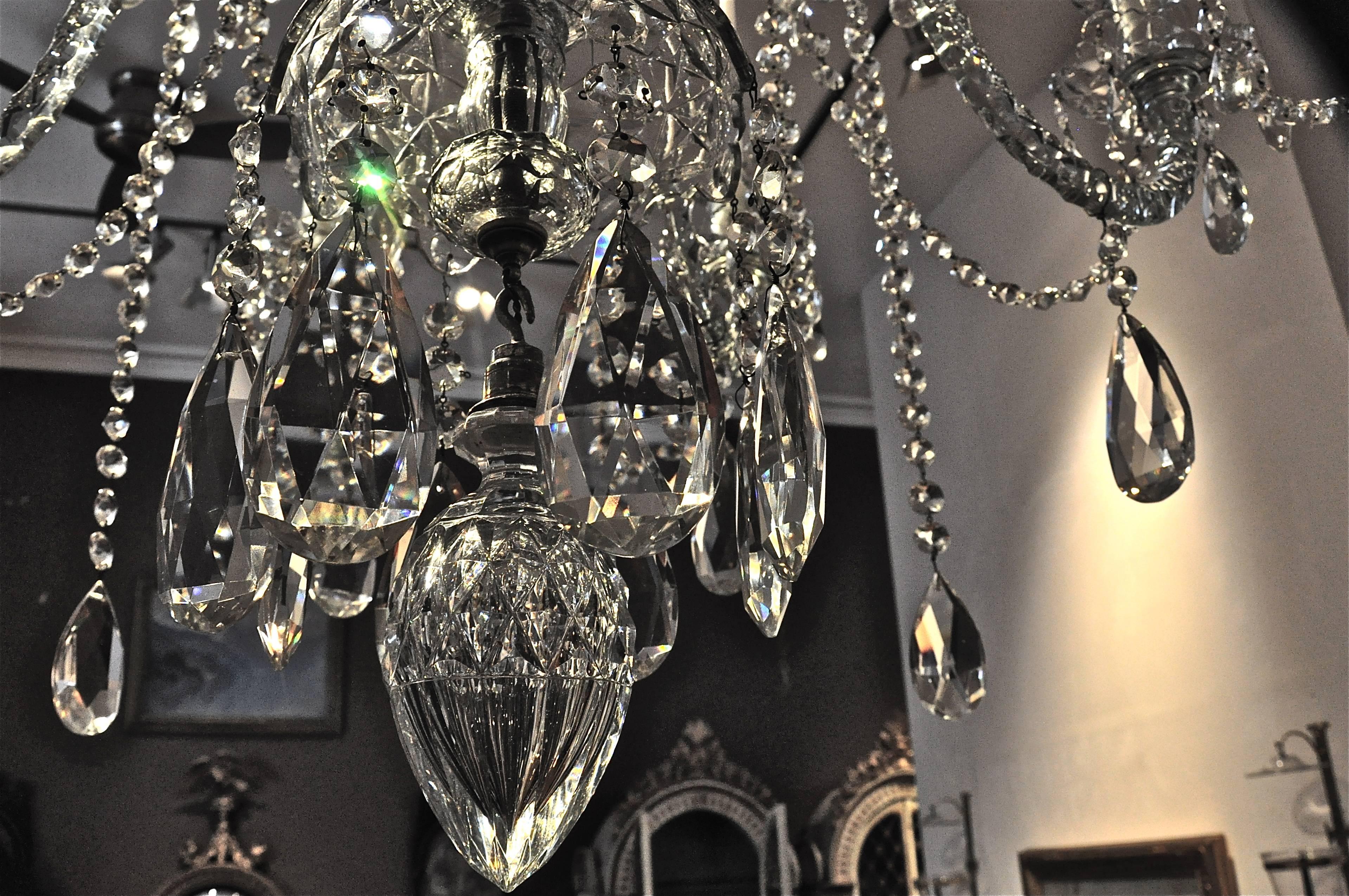 Large Irish Georgian Crystal Chandelier at 1stDibs | irish chandelier ...