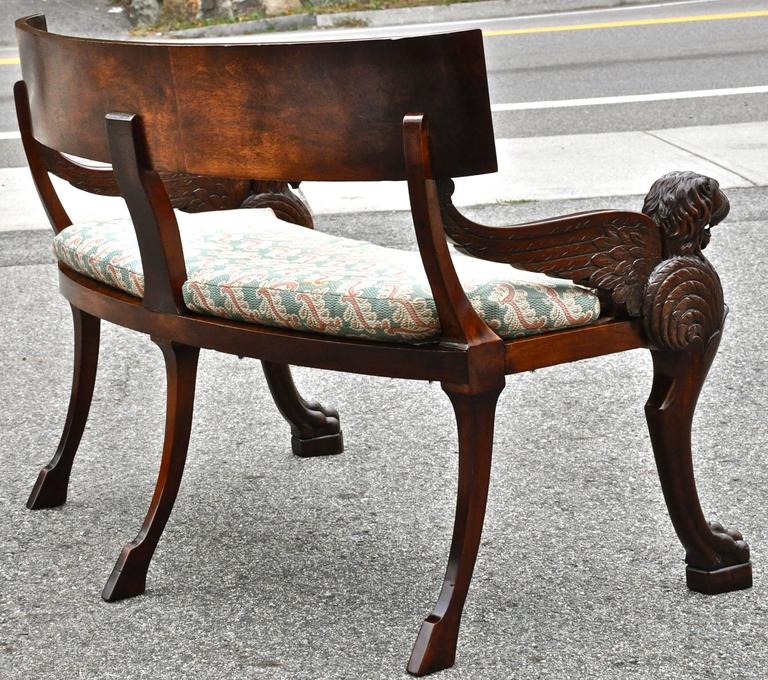 Rare 19th Century Walnut Klismos Bench at 1stDibs